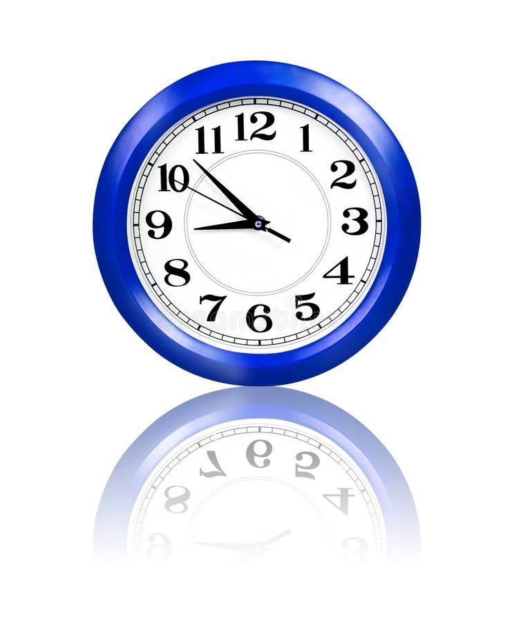 Blue wall clock stock illustration. Illustration of single - 24068232