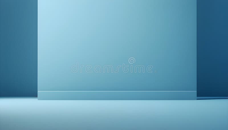 Blue Wall with a Corner and a Blue Floor with a Light Coming from the ...