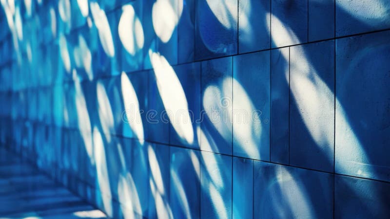 A Blue Wall with Multiple Circular Patterns and Shapes Stock Footage ...