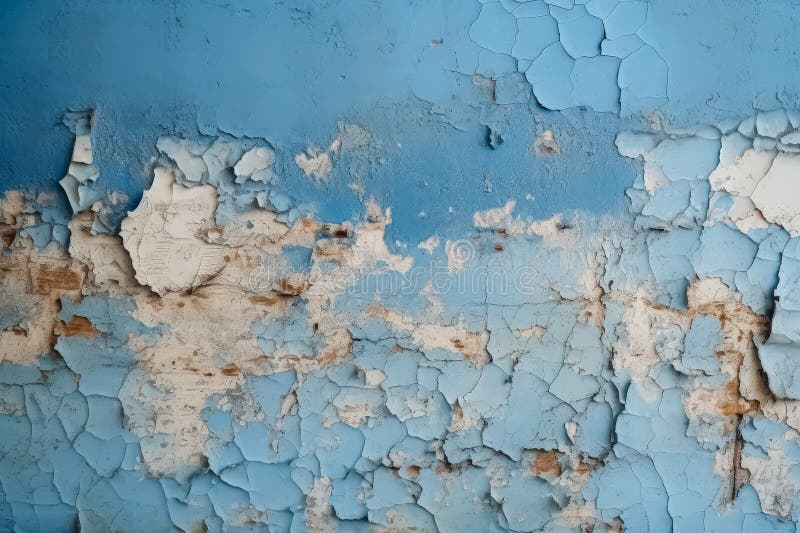 Blue Wall with Peeling Paint and a White Wall Behind it Stock Image ...