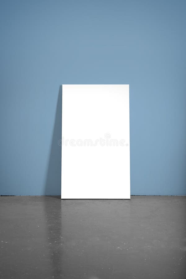 Blue wall with poster stock photo. Image of room, brainstorming - 35795438