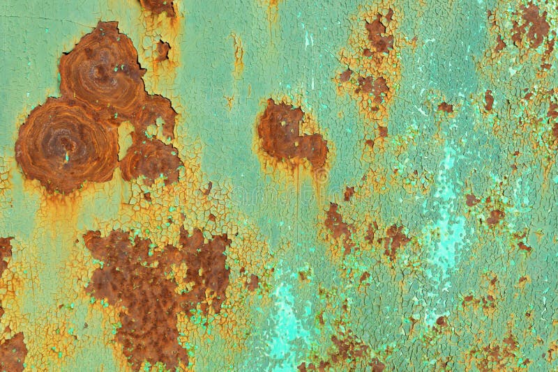 Blue Wall with Rust Spots Showing through the Paint Stock Image - Image ...