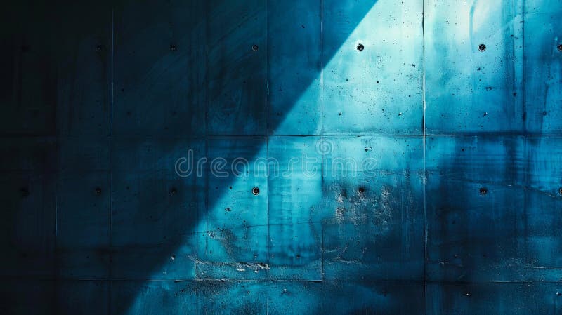 A Blue Wall with a Shadow of a Person on it Stock Image - Image of ...