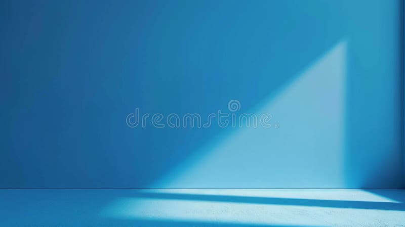 Blue Wall with Shadow of a Triangle, Abstract Minimalism Stock ...