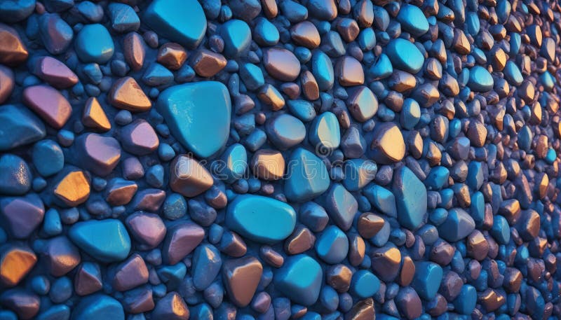 Blue Wall Small Stone Rough Texture and Background Stock Illustration ...