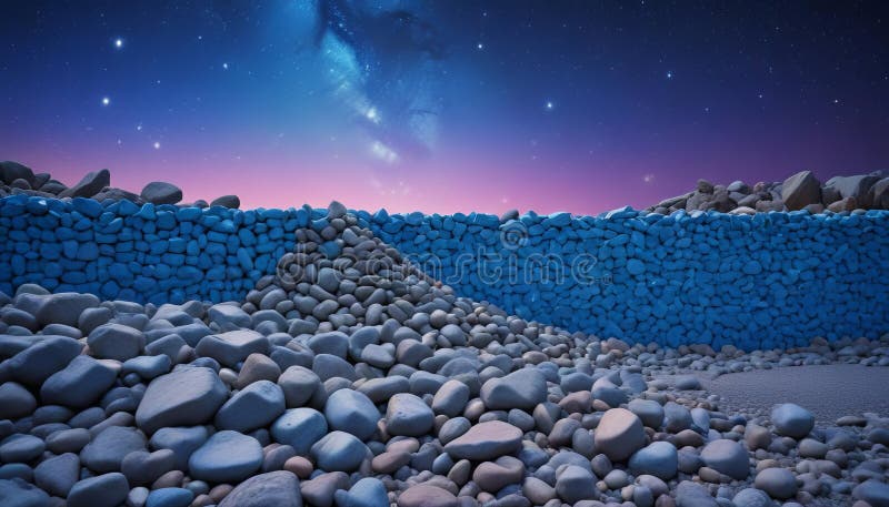 Blue Wall Small Stone Rough Texture and Background Stock Illustration ...