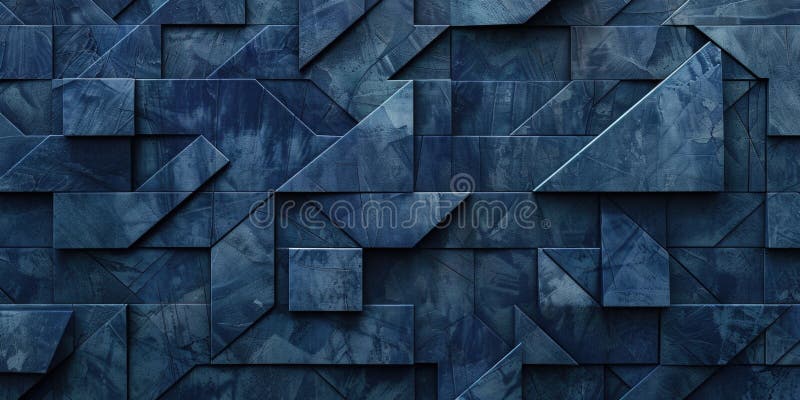 A Blue Wall with a Unique Triangular Pattern Stock Image - Image of ...