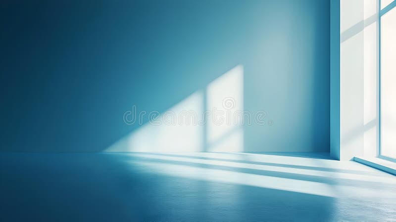 Blue Wall with Window Light Abstract Background Stock Illustration ...