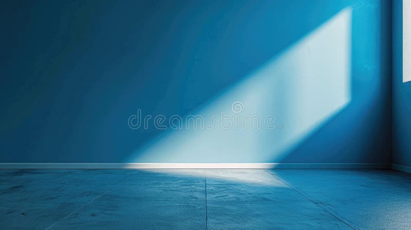 Blue Walled Room with Window Stock Image - Image of walled, building ...