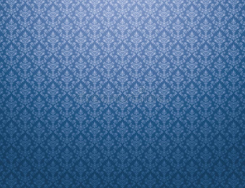 Royal Blue Damask Wallpaper