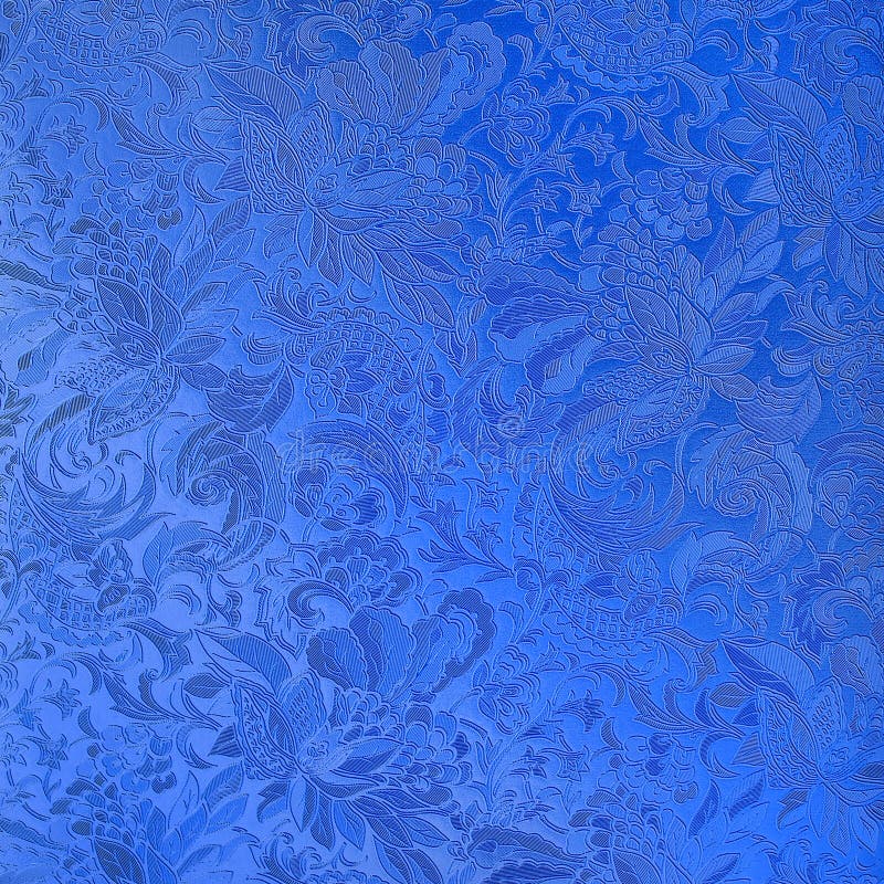 Blue Wallpaper Floral Ornament Brocade Textile Pattern Stock Image ...