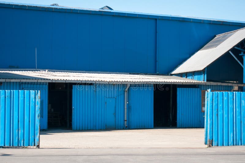 Blue warehouses stock photo. Image of blue, fashioned - 52743294