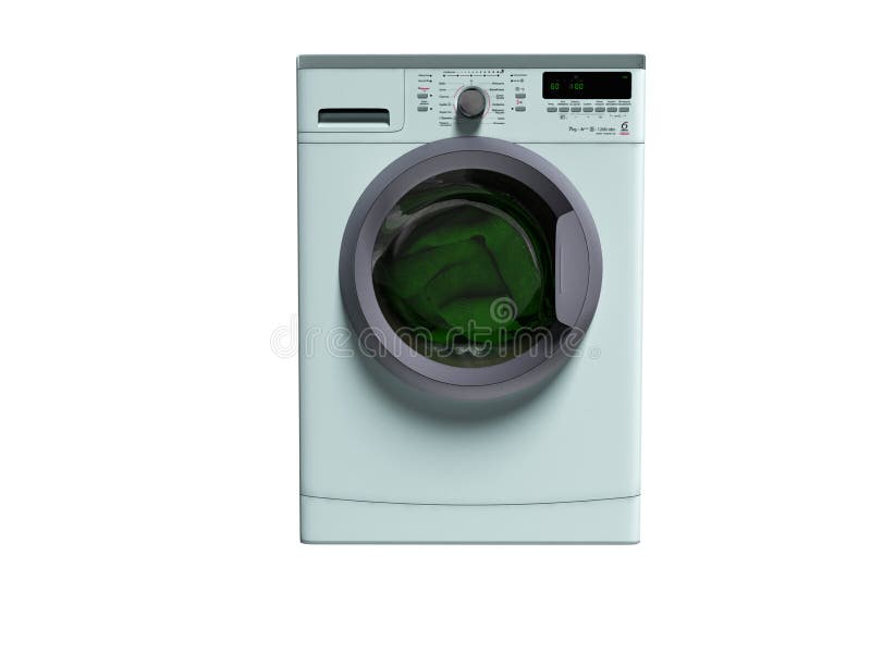 Blue Washing Machine For Washing Clothes For The Family 3d Render On ...