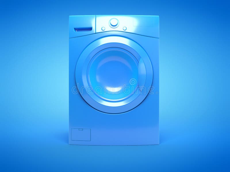 Blue Washing Machine for Washing Clothes for the Family 3d Render on ...