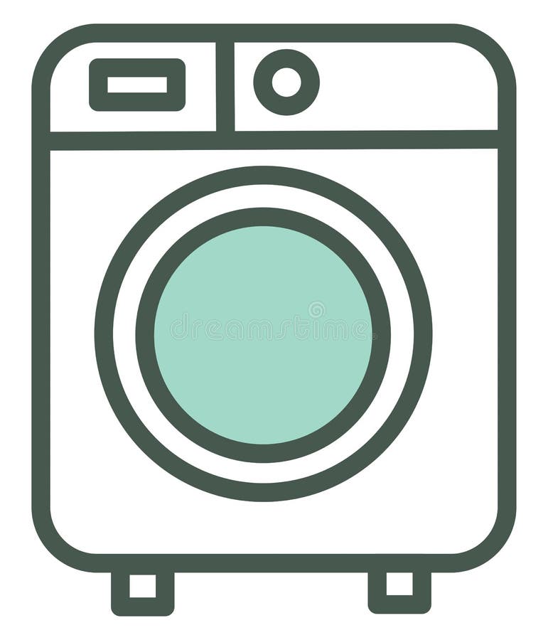 Blue washing machine, icon stock vector. Illustration of house - 261379767