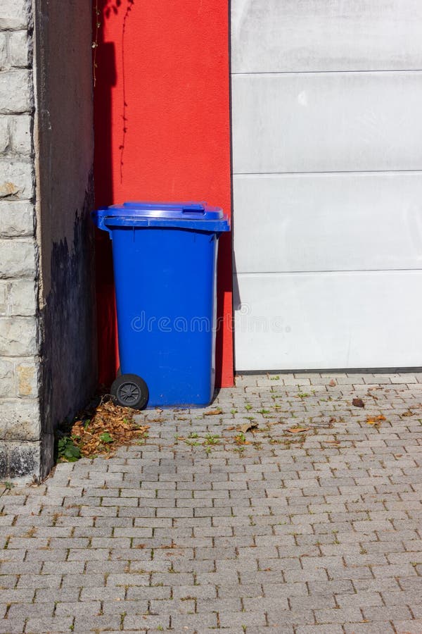 Blue Waste Transfer Bins stock image. Image of bins - 116018631