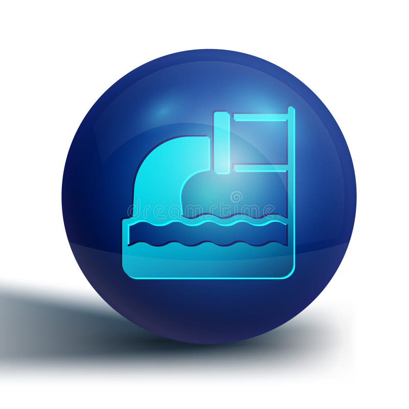 Blue Wastewater Icon Isolated on White Background. Sewer Pipe. from the ...
