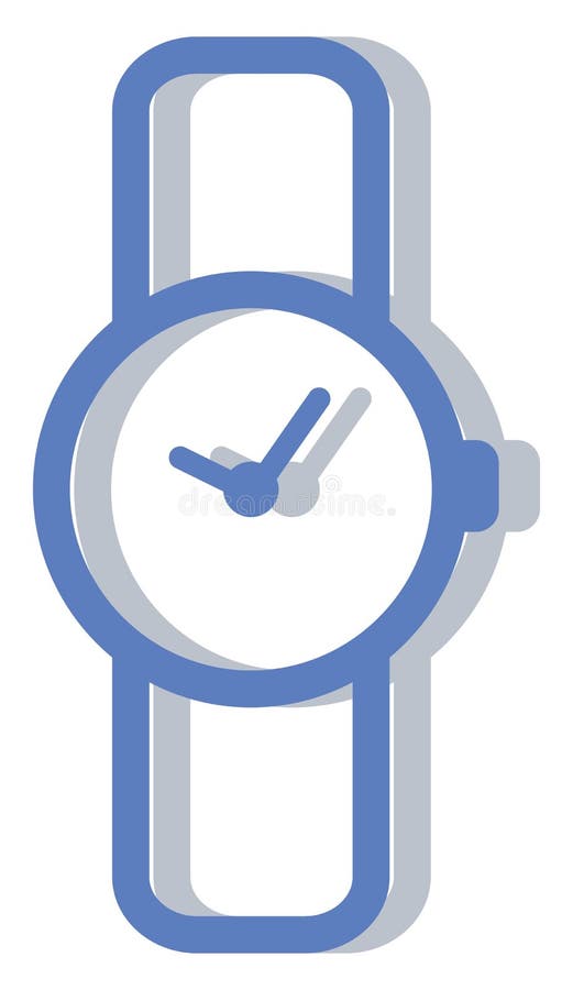 Blue Watch Icon - Flat Vector Illustration - Isolated on White ...