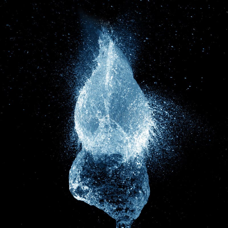 Blue water balloon stock image. Image of explosion, droplets - 62455465