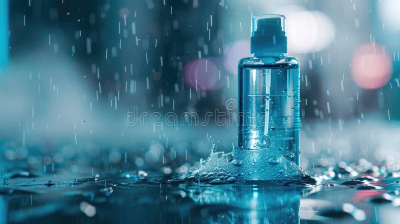 Water Bottle on Puddle stock photo. Image of hydration - 382770086
