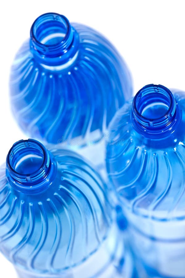 Blue Water Bottles stock photo. Image of hydrate, full - 10861764