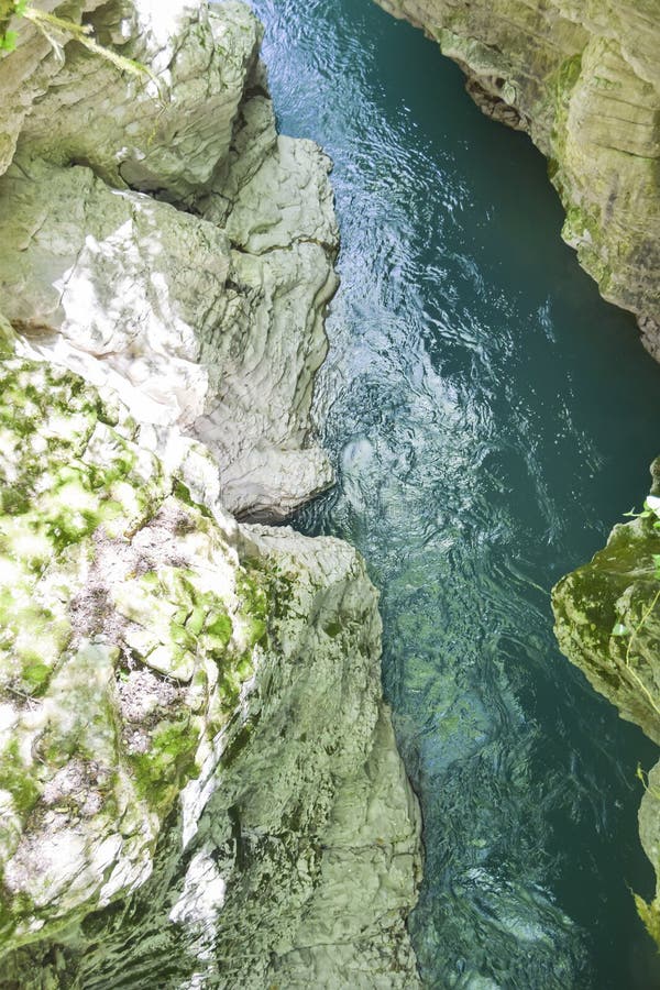 Blue Water Bright River Nature Stones Rocks Gorge View Stock Image ...