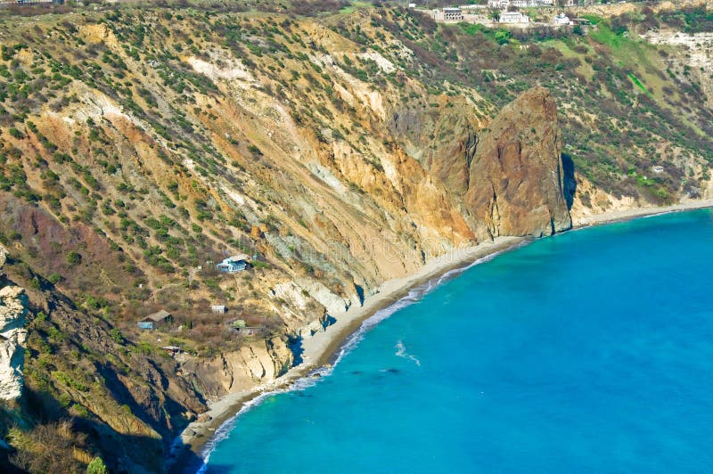 Blue water and cliff stock image. Image of siesta, cliff - 9171937