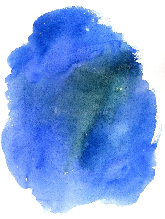 Blue water color stain stock illustration. Illustration of brush - 20612390