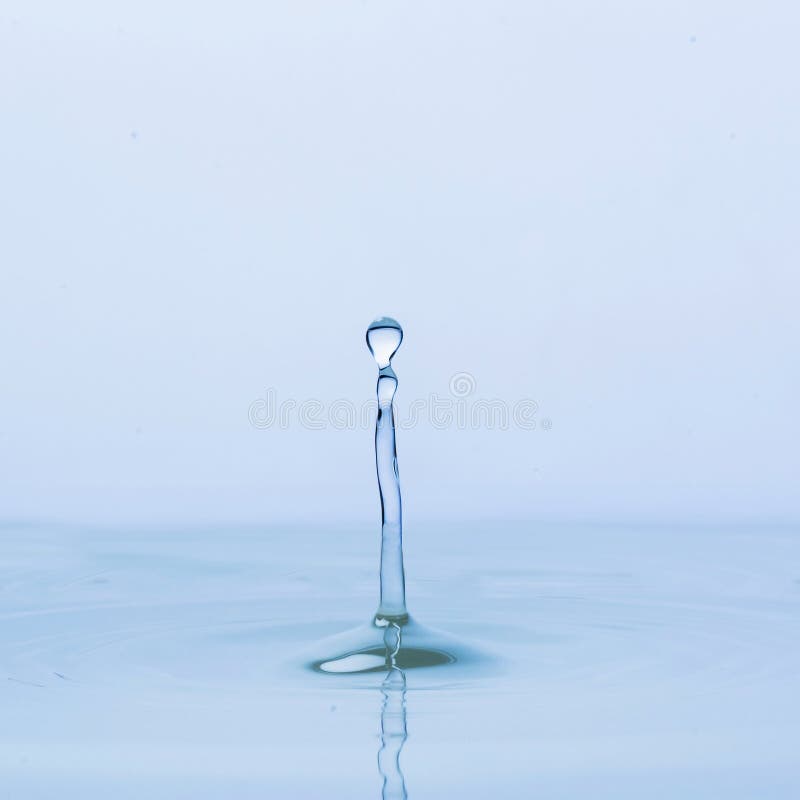 Blue Water Drop Falling Down Stock Photo - Image of macro, shape: 69127778