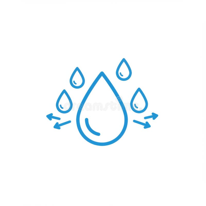 Blue Water Drop Icon with Arrows: Hydration Symbol Stock Illustration ...
