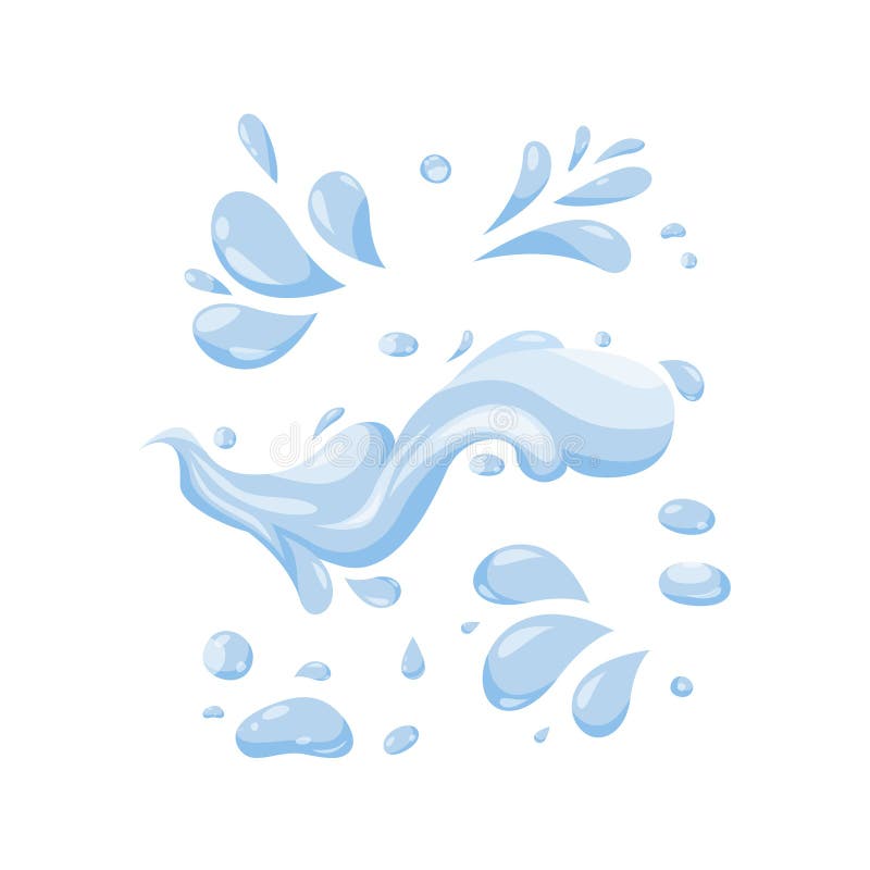 Blue Water Drop Icon Set. Vector Collection of Flat Drops Stock Vector ...