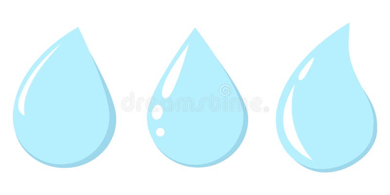 Blue Water Drop Icon. Vector Image of Raindrop. Set of Logos Droplets ...