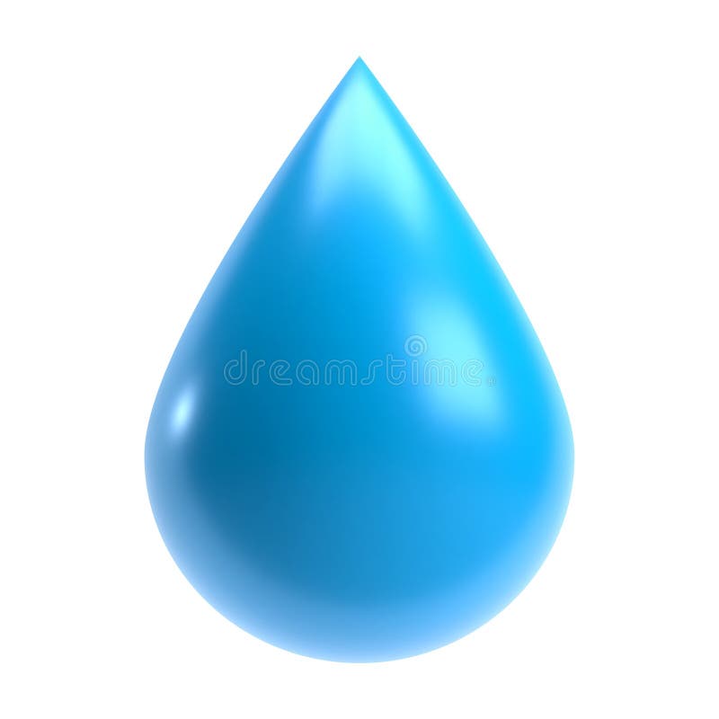 Blue Water Drop Icon on White Background Stock Illustration ...