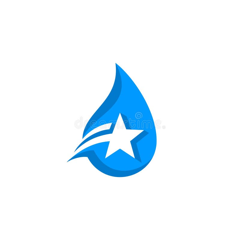 Water drop star logo. stock illustration. Illustration of initial ...