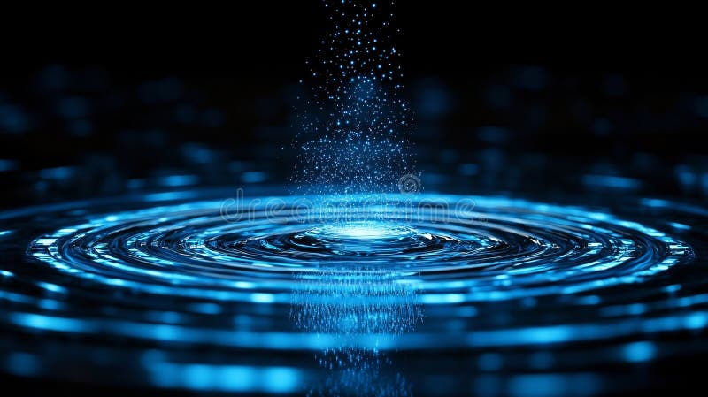 Blue Water Drop Ripple Effect Stock Illustration - Illustration of ...