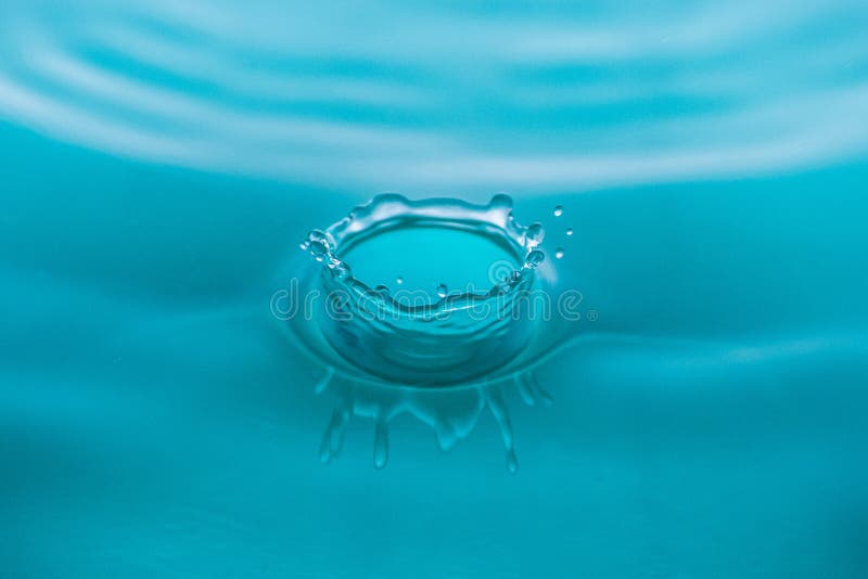 Water Drop Splash Crown In Blue Tones Stock Photo - Image of drop ... Water Drop Splash Crown In Blue Tones Stock Photo - Image of drop ...