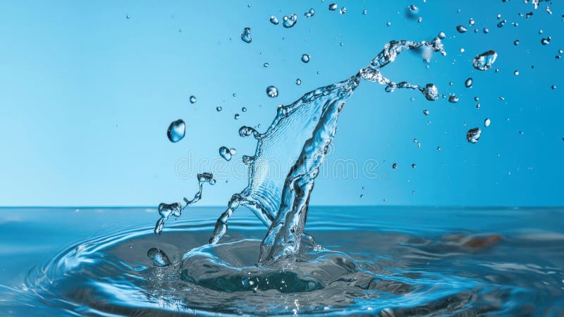 Blue Water Drop Splashing Bounce in Studio Lighting Setup Cooling Fresh ...