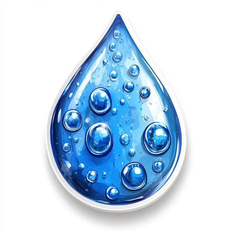 Droplet of Water Sticker – Simple and Refreshing Nature Symbol Stock ...