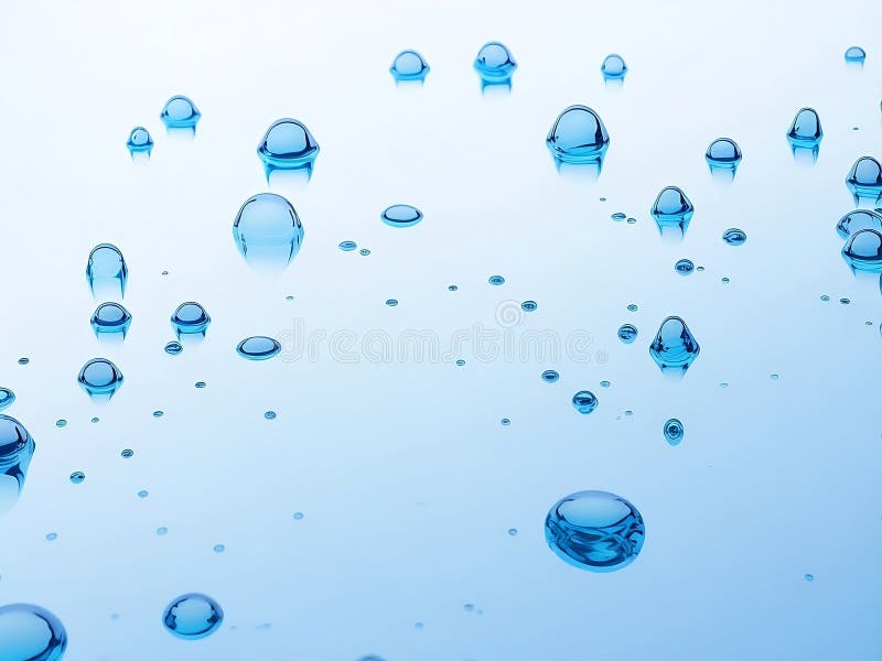 Blue Water Droplets on a Blue and White Background Stock Illustration ...