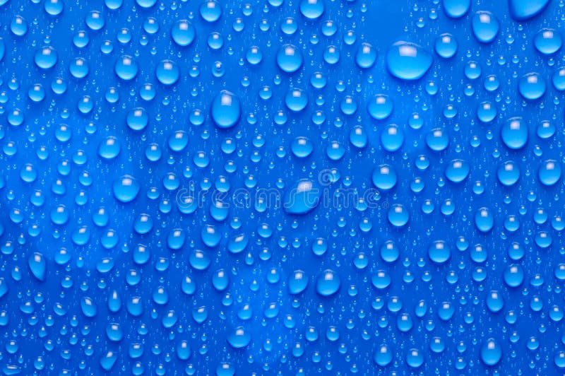 Waterdrops on blue stock photo. Image of droplets, color - 2595464