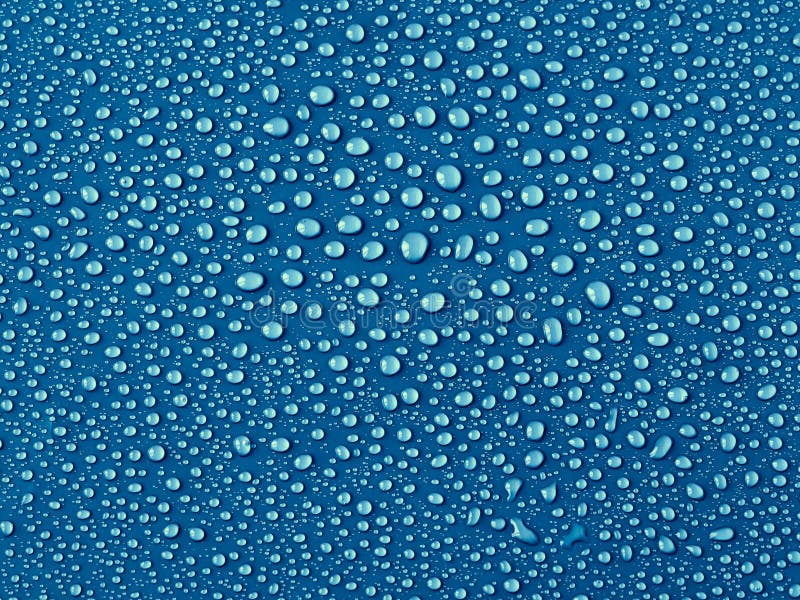 Blue Water Drops Background. Stock Image - Image of closeup, clean ...