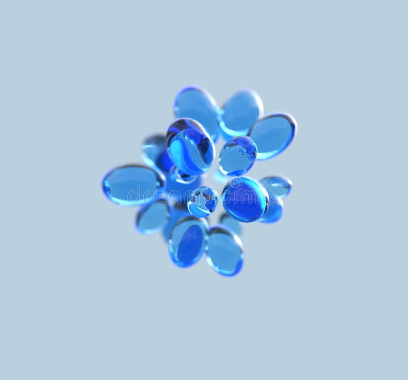 Blue water drops cluster stock illustration. Illustration of water ...