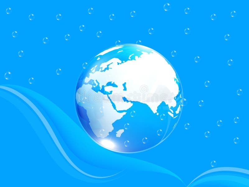 Blue Earth with Headphones from Transparent Plastic Stock Illustration ...