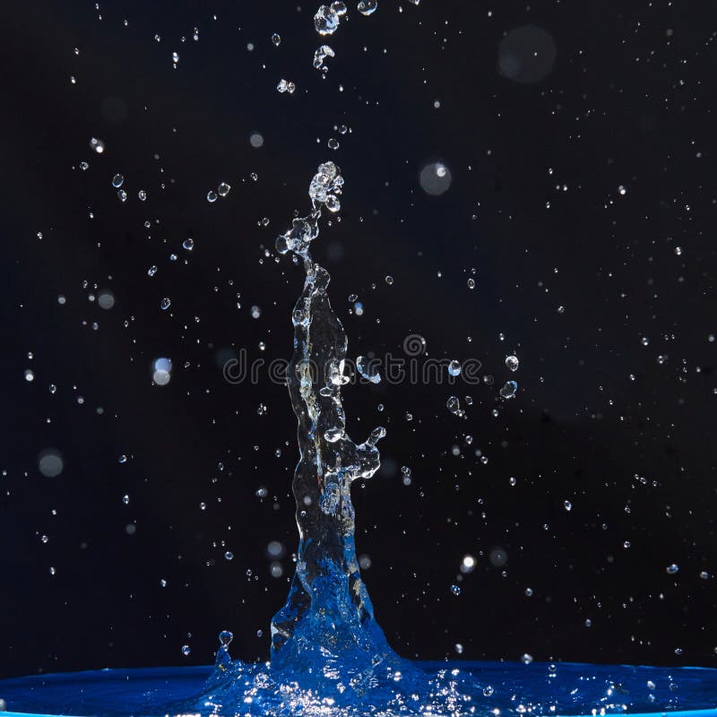 Blue Water Drops Falling Down. Stock Image - Image of background ...