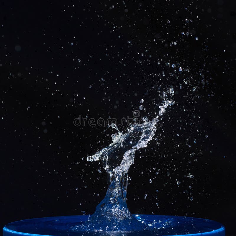Blue Water Drops Falling Down. Stock Image - Image of abstract, close ...