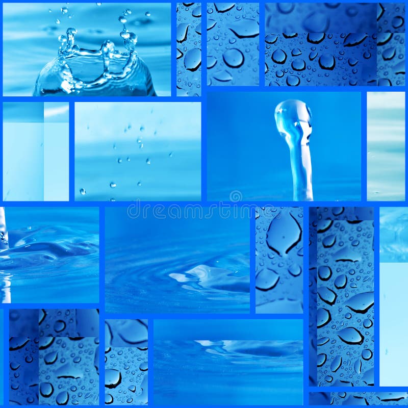Collage Water Bottle With Water Splash In Hand Stock Photo - Image of ...