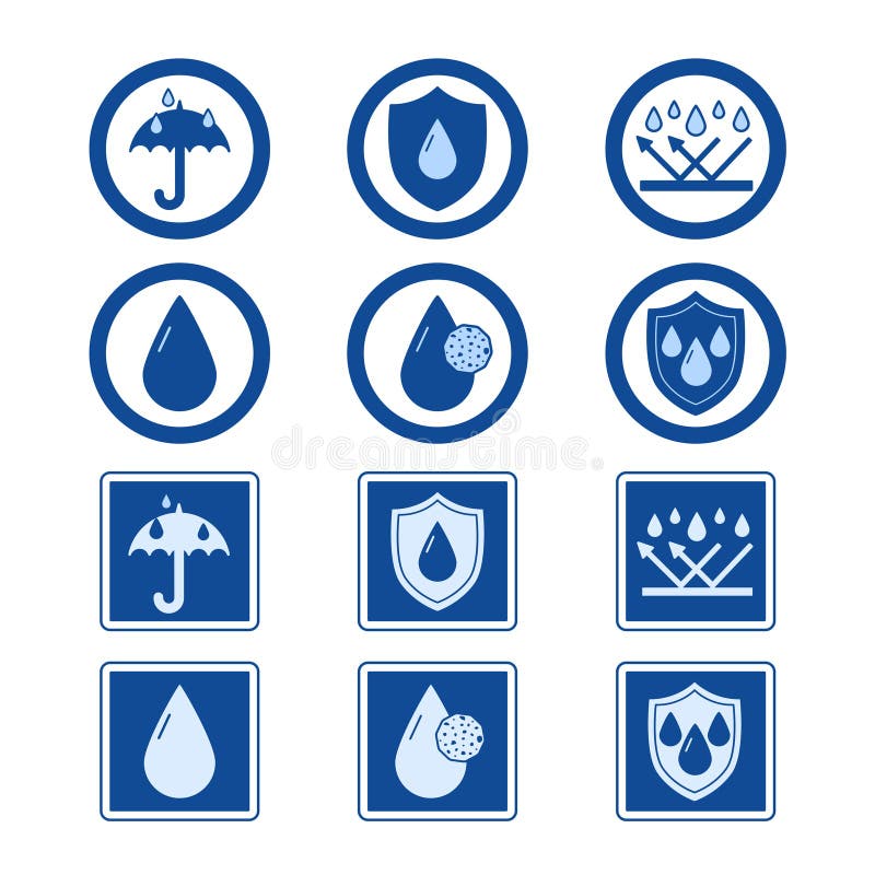 Blue Water and Dust Resistant Labels. Stock Vector - Illustration of ...