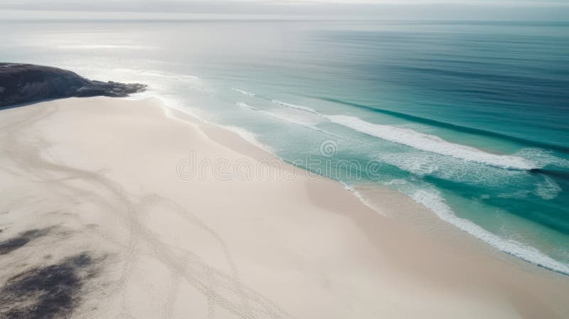 Blue Water with Empty Sea Wild Beach, Tidal Bore Aerial Generative Ai ...