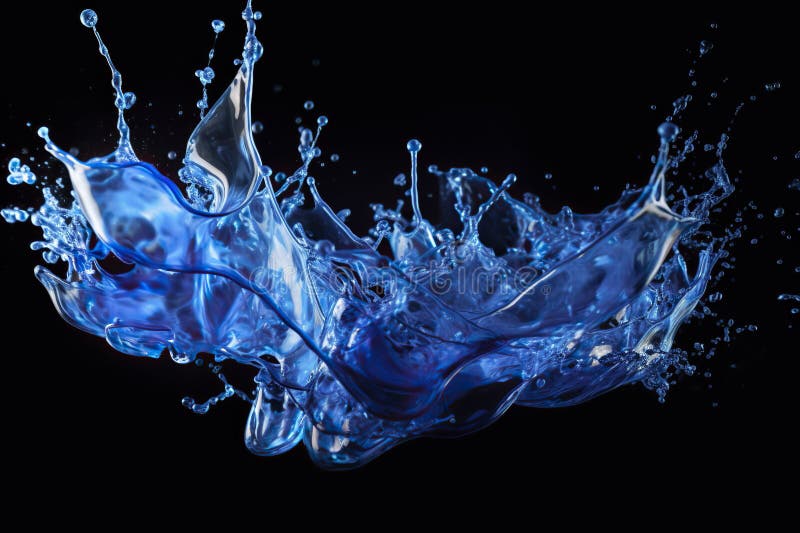 Blue Water Explosion. Generative AI Stock Illustration - Illustration ...