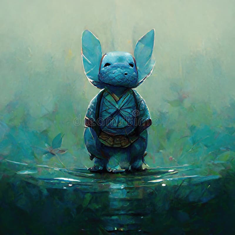 Blue Water Fantasy Creature Standing on Water in Concept Art, Ai ...